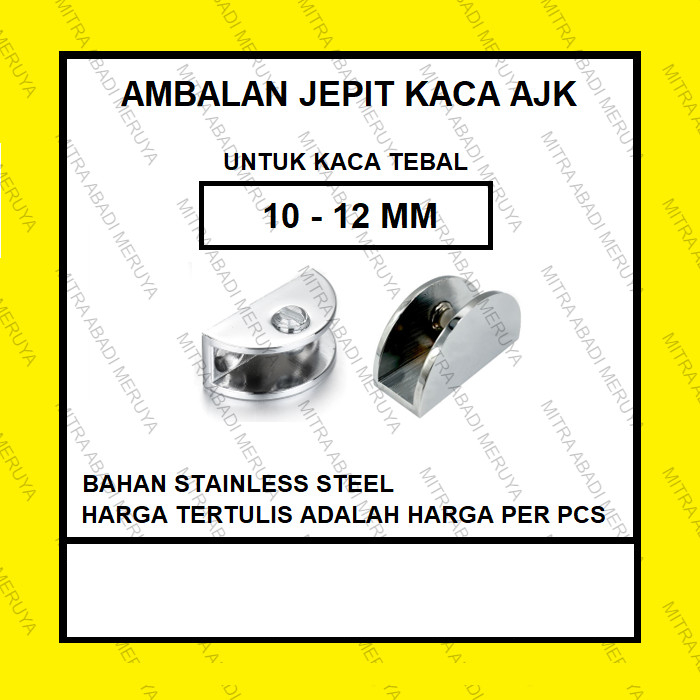 Jual Ambalan Jepit Kaca AJK HM 12mm Ambalan Kaca Penyangga Kaca ...