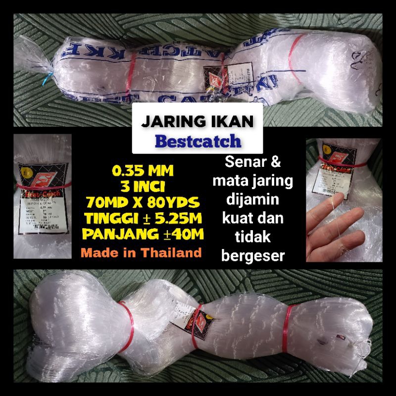 Jual JARING SENAR BEST CATCH 0.35MM 3INCI JARING JALA FISHING NET ...