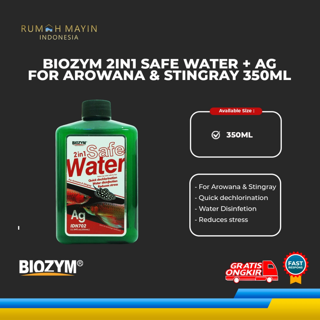 Jual Biozym 2in1 Safe Water + Ag for Arowana & Stingray - 350mL | Shopee Indonesia