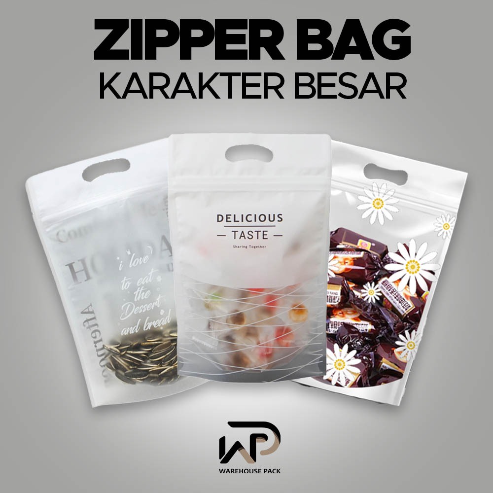 Jual ( 1 Pcs ) Zipper Bag Snack Karakter Besar | Ziplock Bag Plastik ...