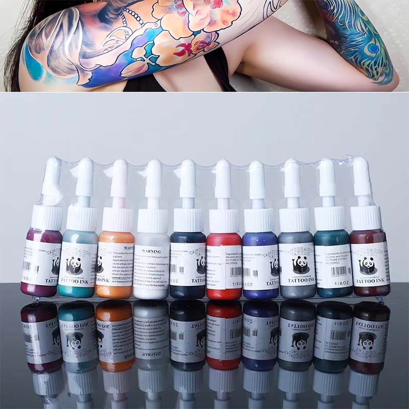Jual 10pcs Tinta Tato Full Set Set Tinta Tato Ink Tatto Ink Tattoo ...