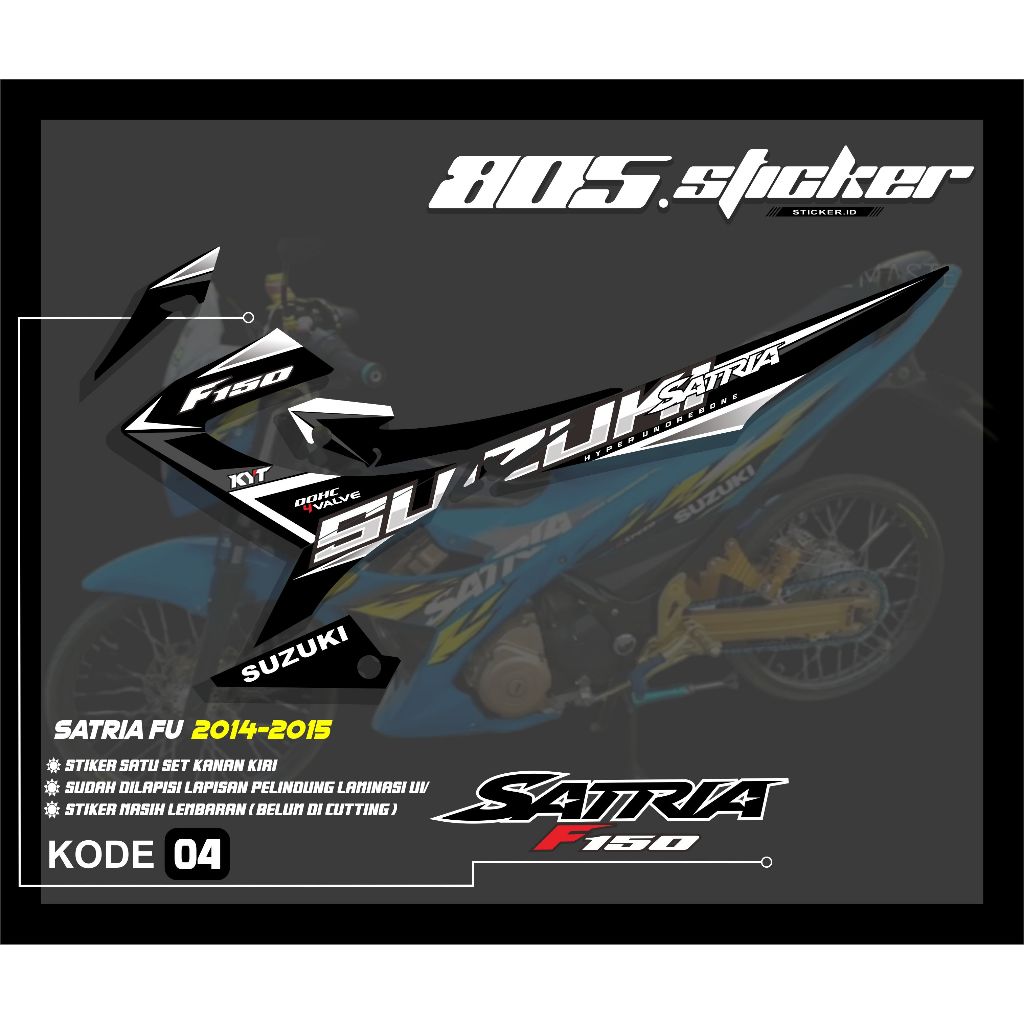 Jual STICKER STRIPING SUZUKI SATRIA FU F150 FACELIFT/STRIPING MOTOR FU ...