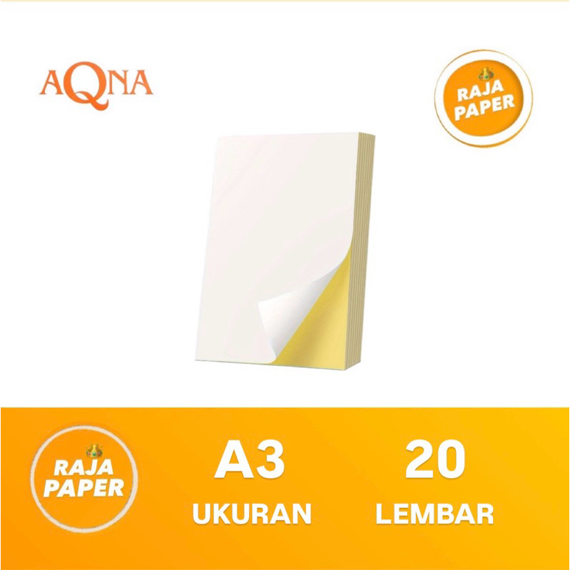 Jual Kertas Sticker Chromo Glossy Ukuran A3 20 Lembar By AQNA ( 297 Mm ...
