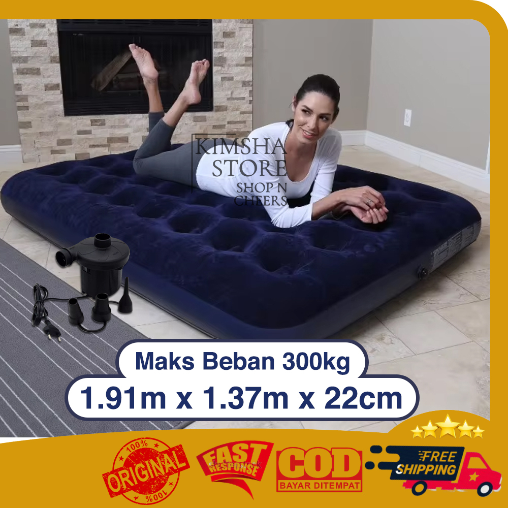 Jual Bestway Flocked Air Bed Double Airbed Sleeping Mattress Portable ...