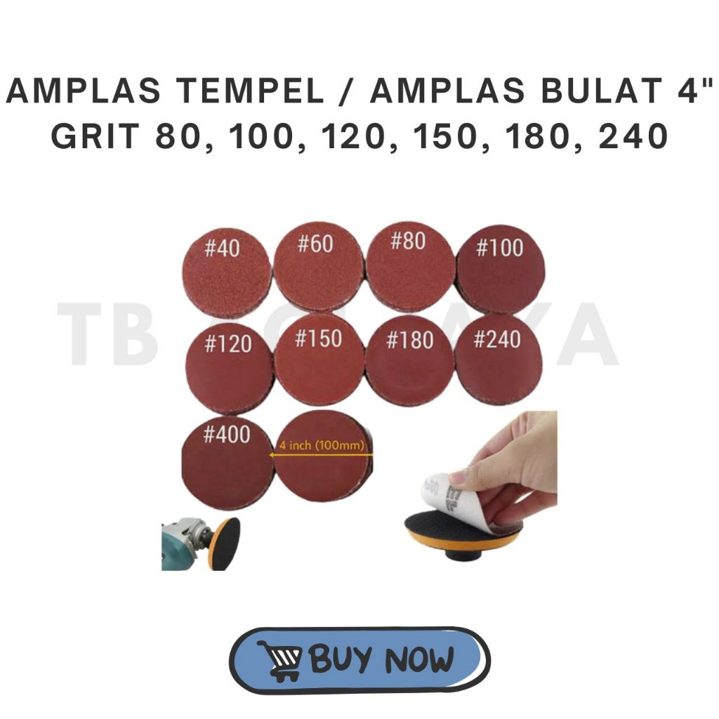 Jual Amplas Bulat Tempel Velccro 4 Inch Ukuran Grit 60 ...