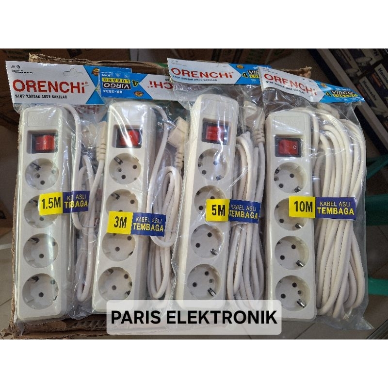 Jual Stop Kontak Kabel + Saklar Orenchi Virgo 4 lubang | Shopee Indonesia