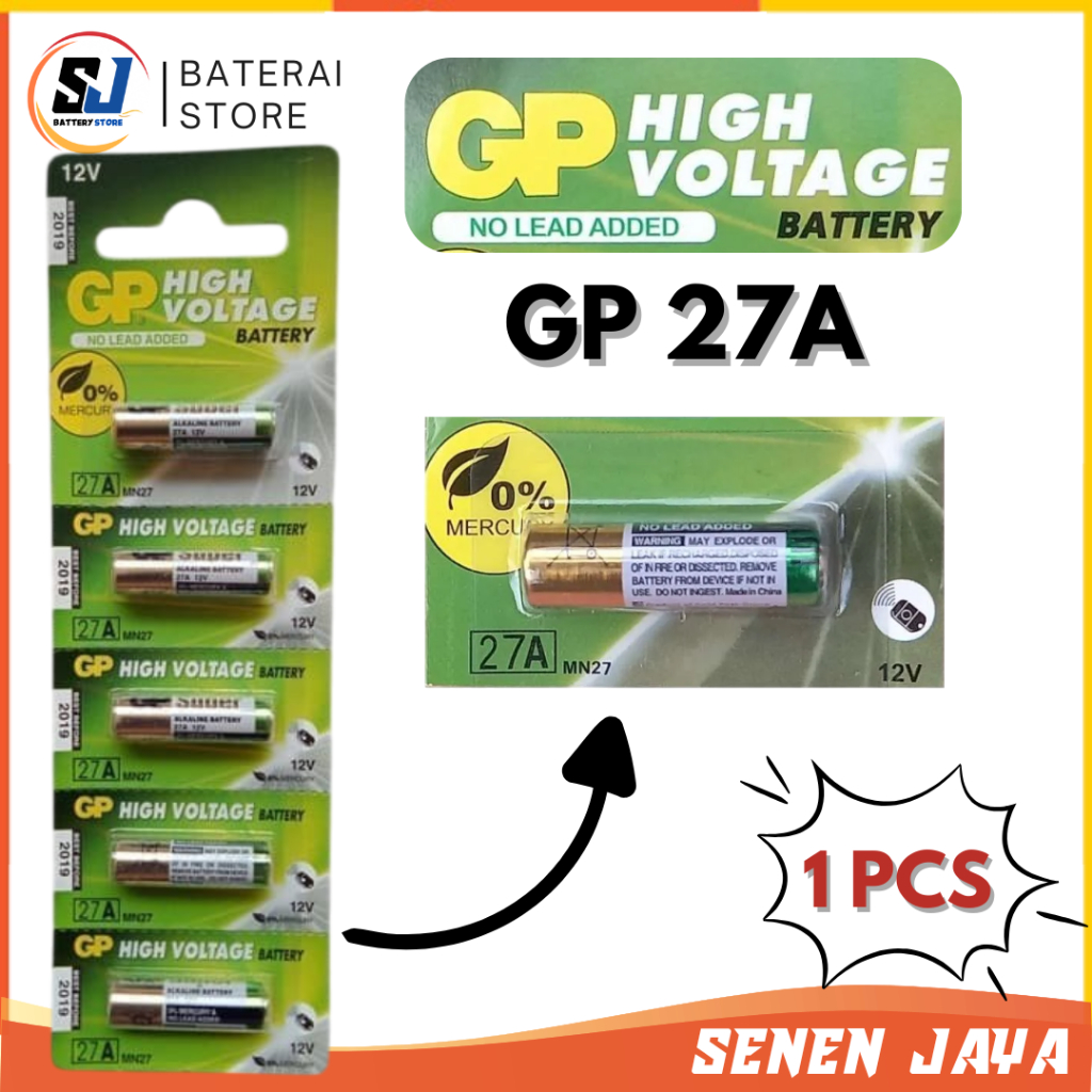 Jual A27 Alkaline GP 12V Baterai Remote Remote Mobil GP A27 Batre Bell ...