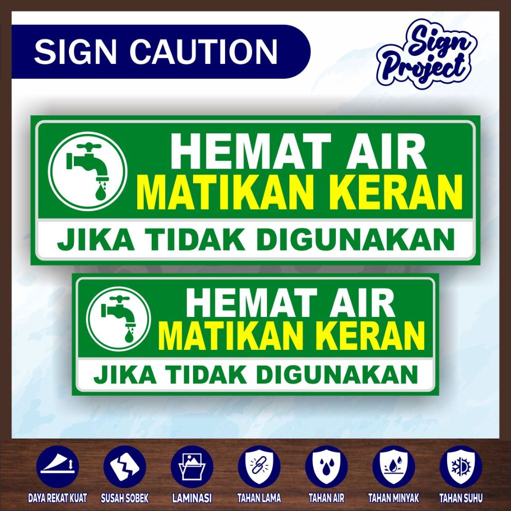 Jual STIKER HEMAT AIR MATIKAN KERAN + LAMINASI GLOSSY/Sticker Matikan ...