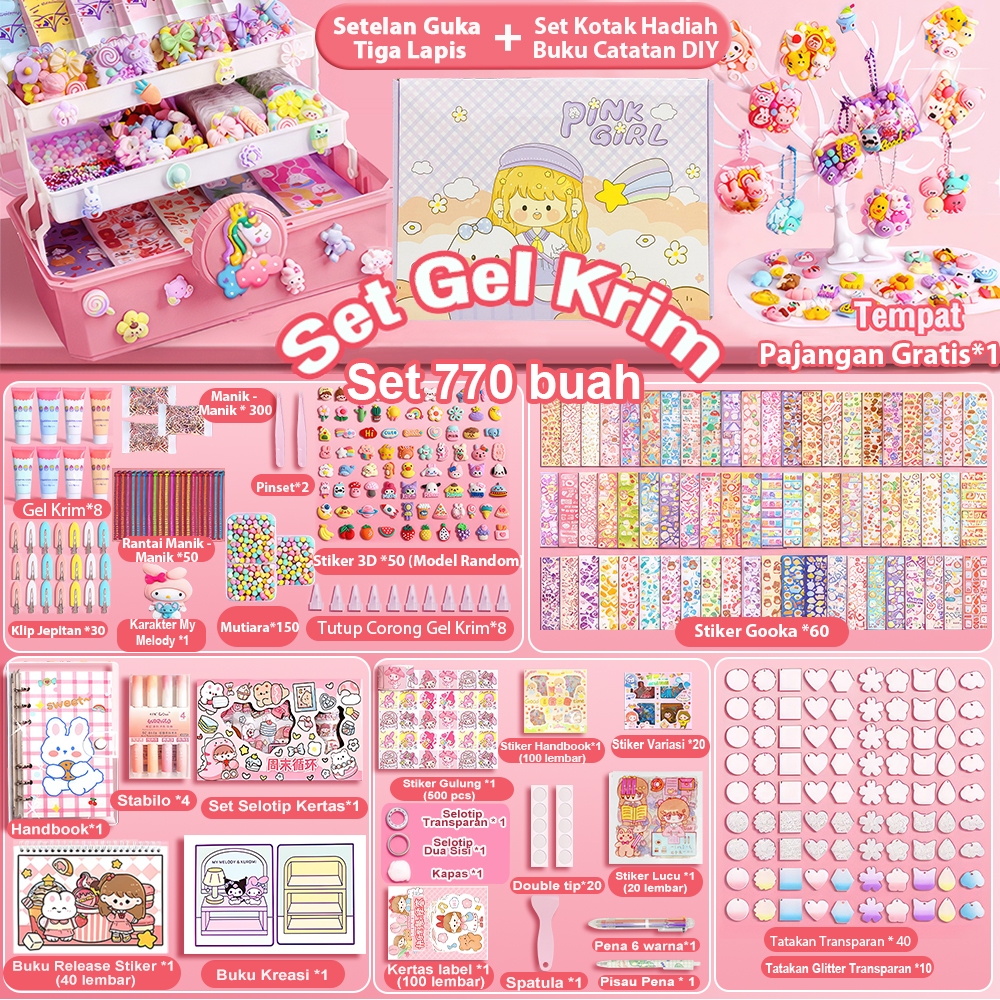 Jual Wetech Guka Set Box DIY Deco Cream Set Stiker Buku Dekorasi ...