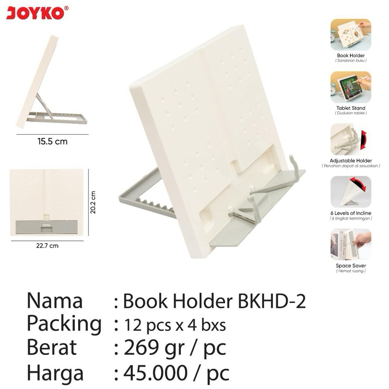 Jual BKHD-2 Joyko Book Holder / Rak Buku Untuk Baca / Tablet Stand ...