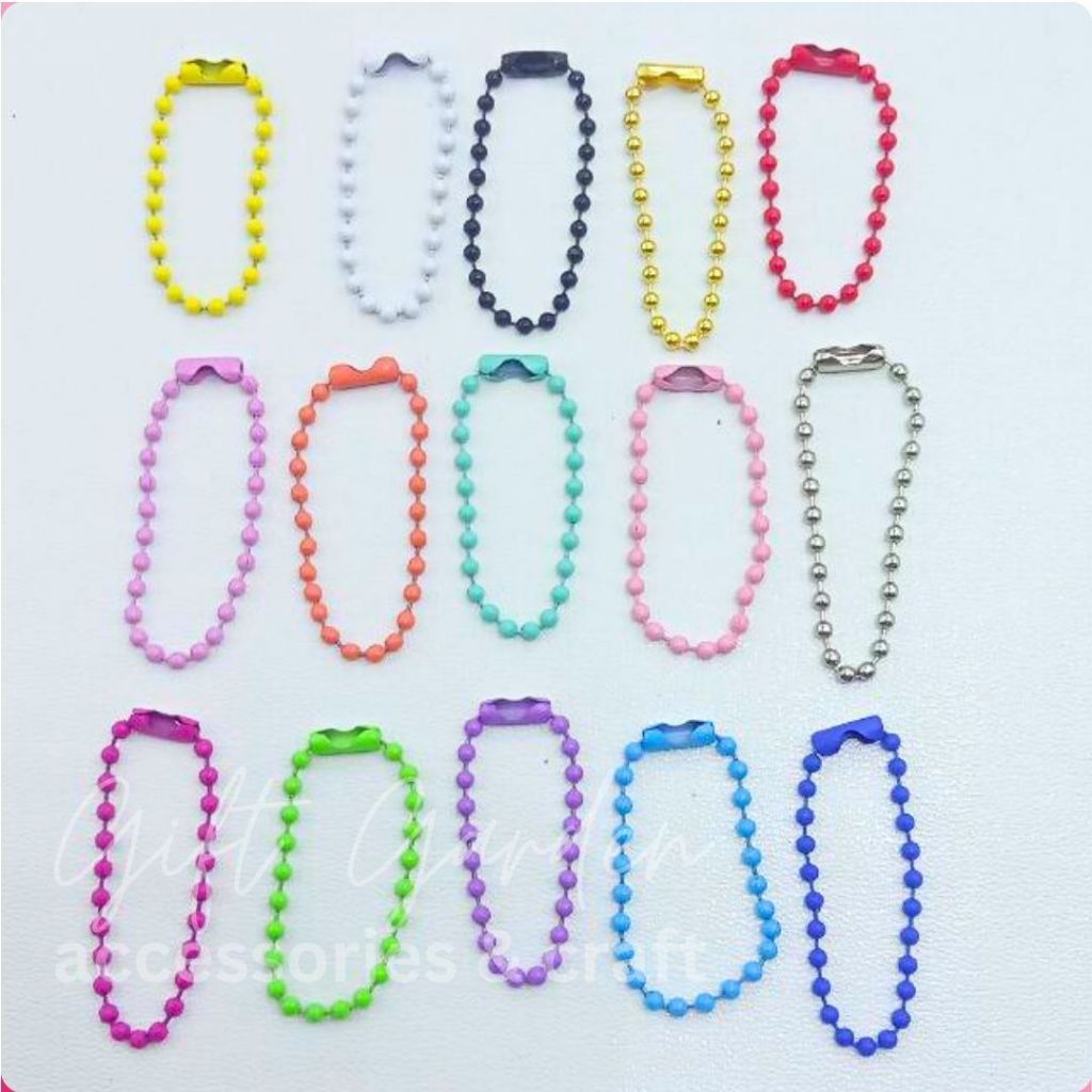 Jual Rantai lada (50pcs) Warna bahan craft gantungan kunci tas keychain ...