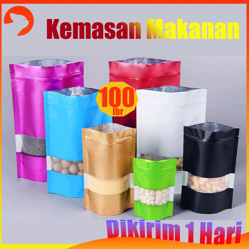 Jual 100PCS STANDING POUCH Kemasan Makanan Kemasan Snack Standing Pouch ...