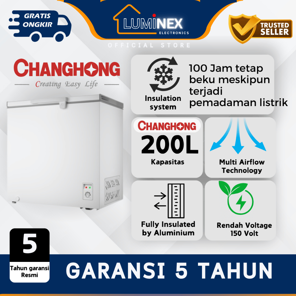 Jual Freezer BOX Chest Freezer Changhong FCF 266 DW 210 Liter | Shopee ...