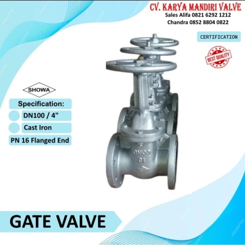 Jual GATE VALVE 4 INCHI PN 16 FLANGE END MERK SHOWA | Shopee Indonesia