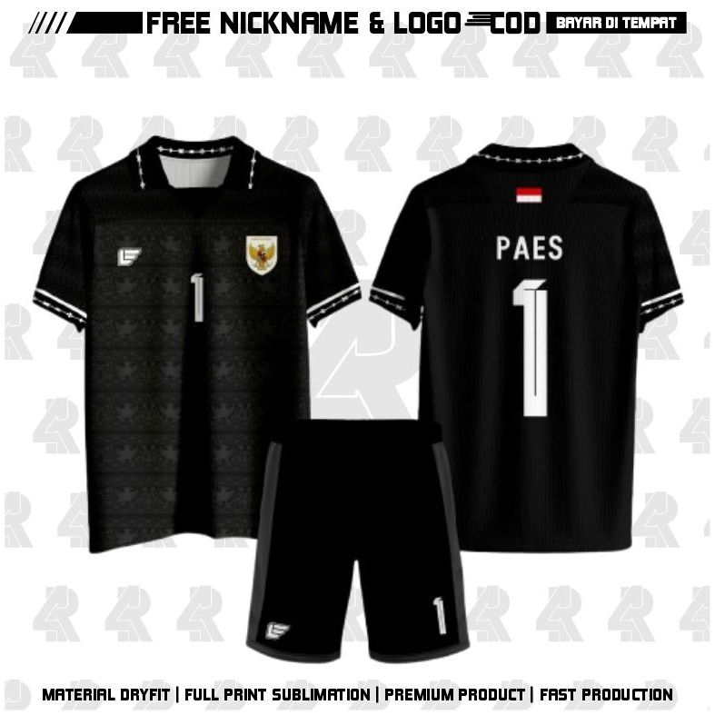 Jual Jersey Kiper Timnas Indonesia 2025 Hitam Gratis Pasang Nama Dan No ...