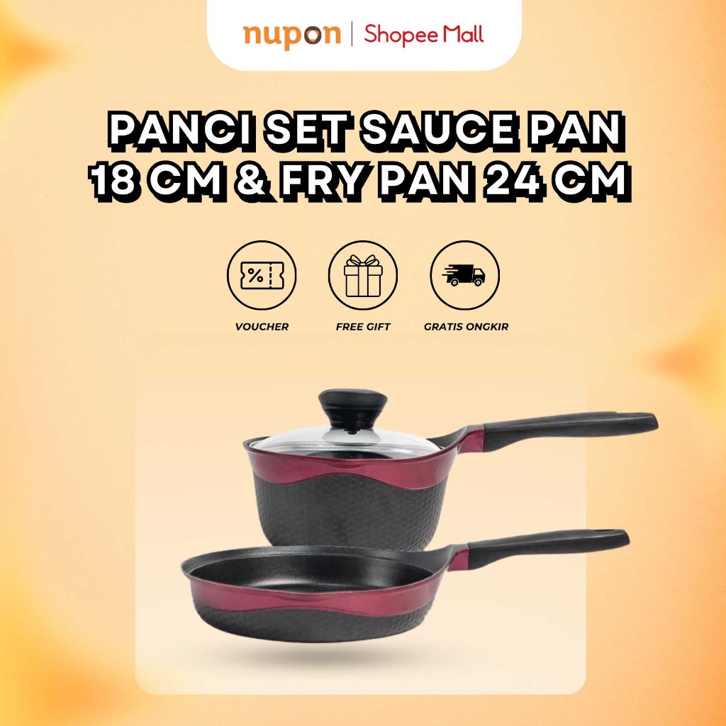 Jual PAKET SET HEMAT NUPON - Panci Set Sauce Pan 18 CM & Fry Pan 24 CM ...