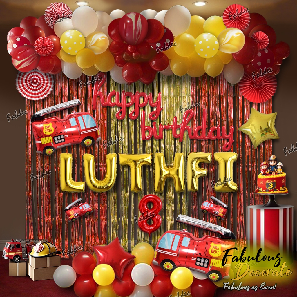 Jual Fabulous Decorate Set Dekorasi Tema Pemadam Kebakaran / Balon Tema ...