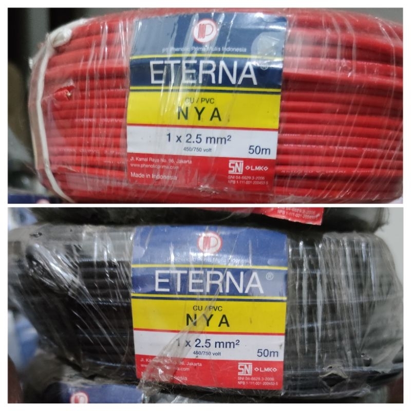Jual kabel engkel NYA 1x 2,5 mm Eterna murah harga per meter | Shopee ...