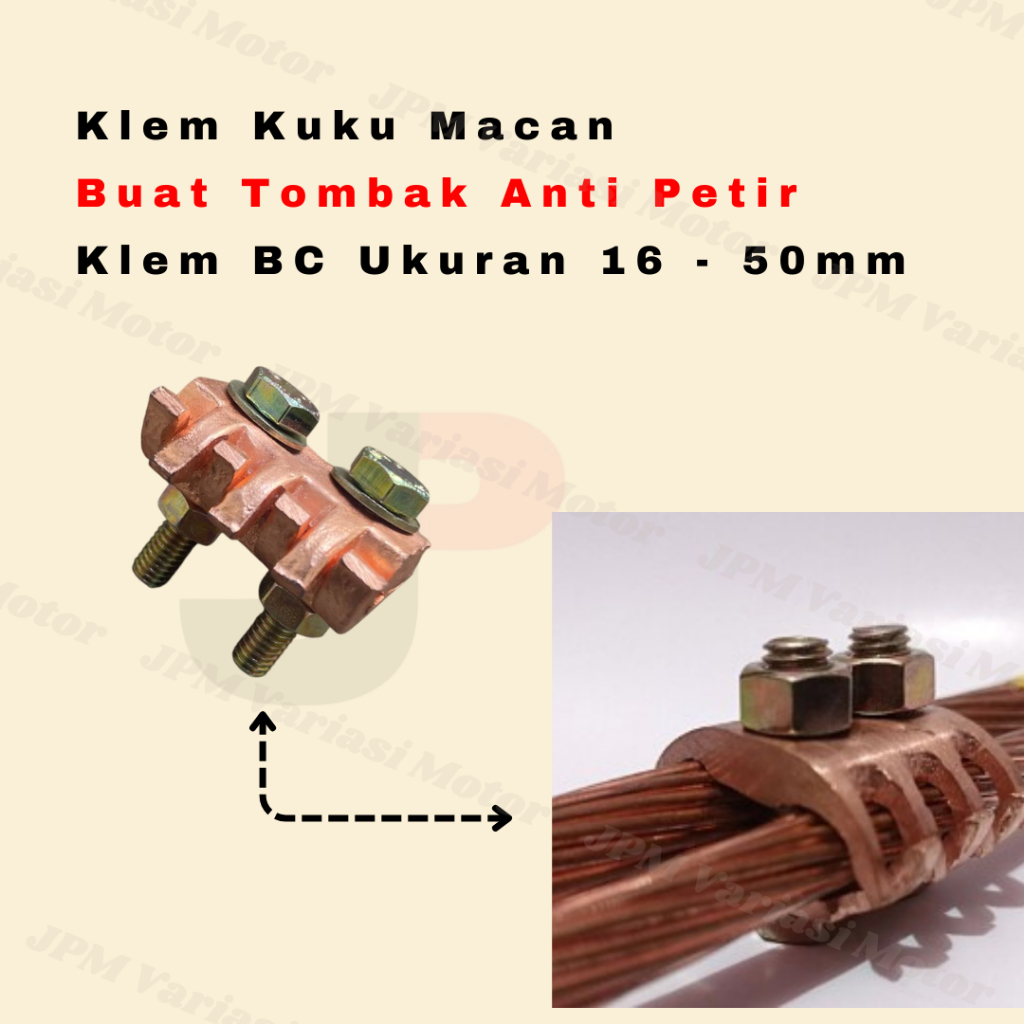 Jual clamp Type Kuku Macan Grounding Anti Petir Uk 50mm grounding Klem ...