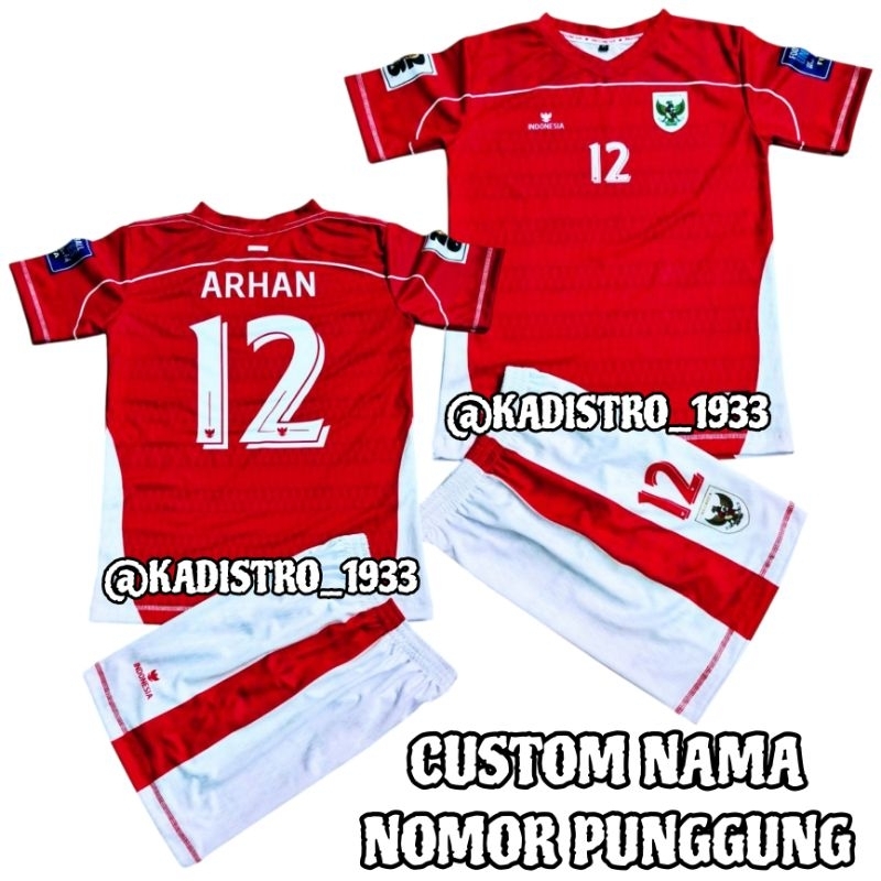 Jual Setelan Jersey Custom Nama Anak Timnas Indonesia Home Away Kiper Tahun 2023 2024 2025 Usia ...