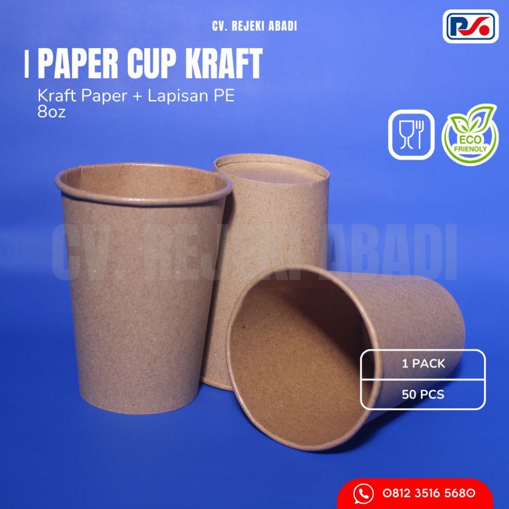 Jual Paper Cup Kraft Coklat 8 Oz | Gelas Kertas Minuman Panas Polos | Hot Paper Cup ( isi 50 Pcs ...