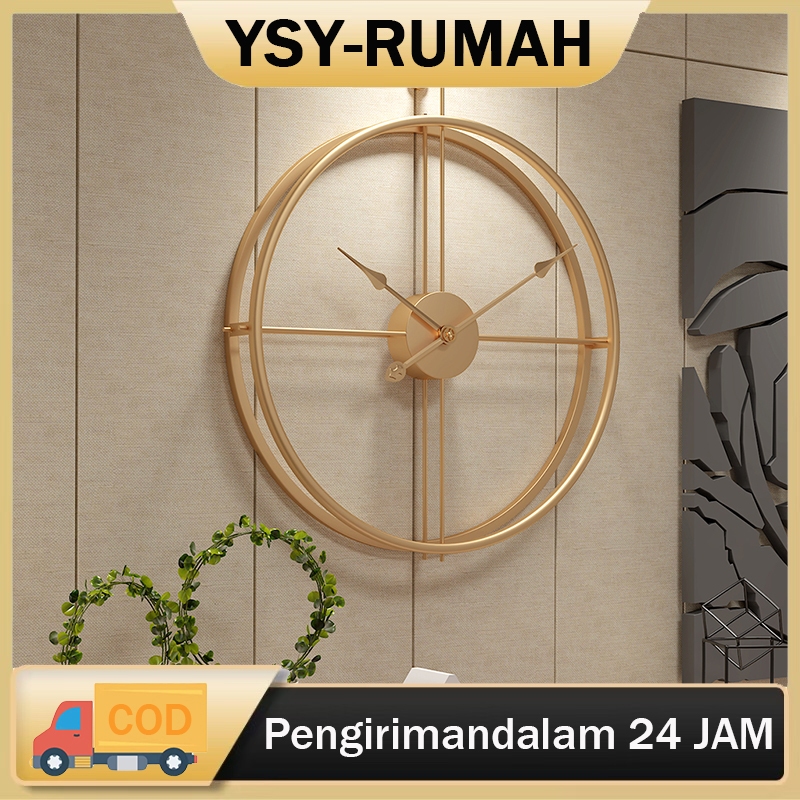 Jual Jam Besi Bundar Sederhana Dekorasi Ruang Tamu Rumah Jam Dinding ...