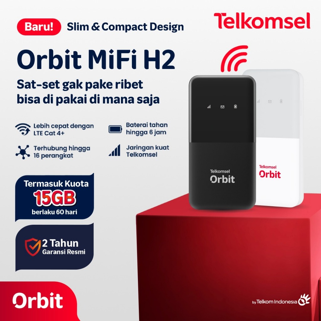 Jual Telkomsel Orbit Mifi H2 Portable Modem Wifi 4G High Speed Bonus ...