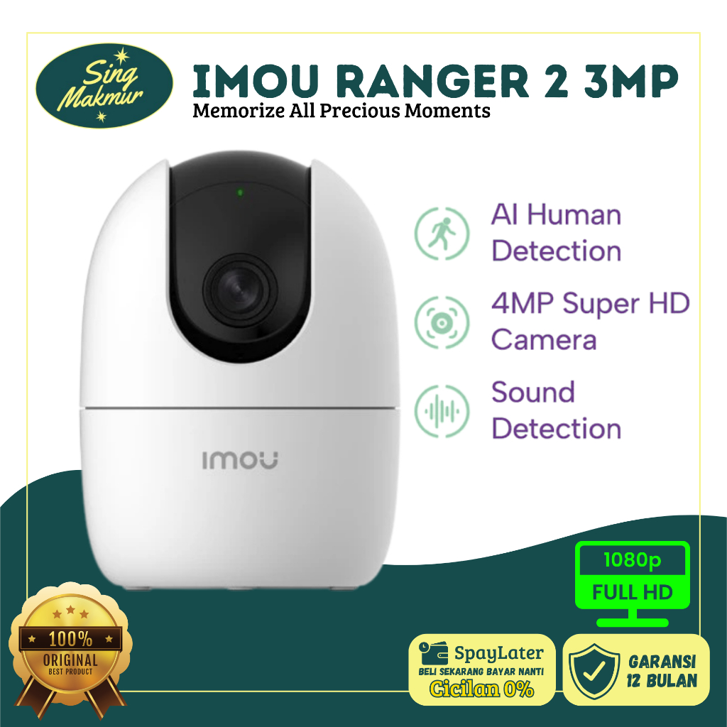 Jual Imou Smart Camera Ranger 2 | CCTV Indoor | 2K 3MP | AI Pendeteksi ...
