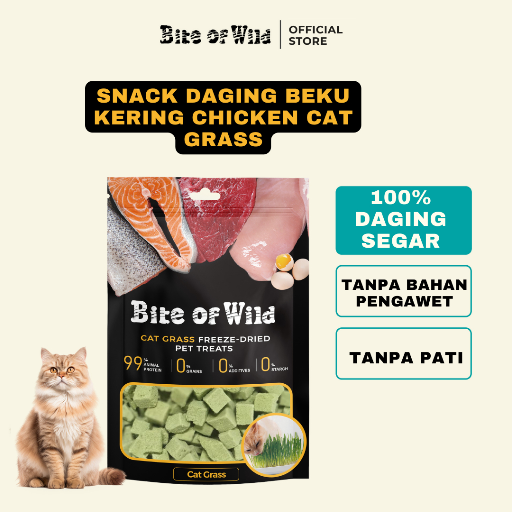 Jual Bite of Wild - Freeze Dried Chicken Cat Grass Pet Snack Camilan ...