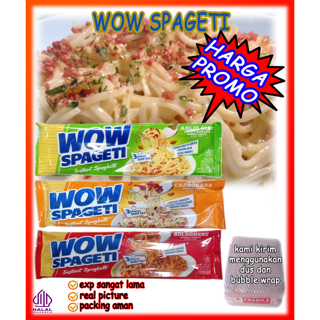 Jual Mie WOW Spageti Instant ready 2 varian rasa 88 Gram | Shopee Indonesia