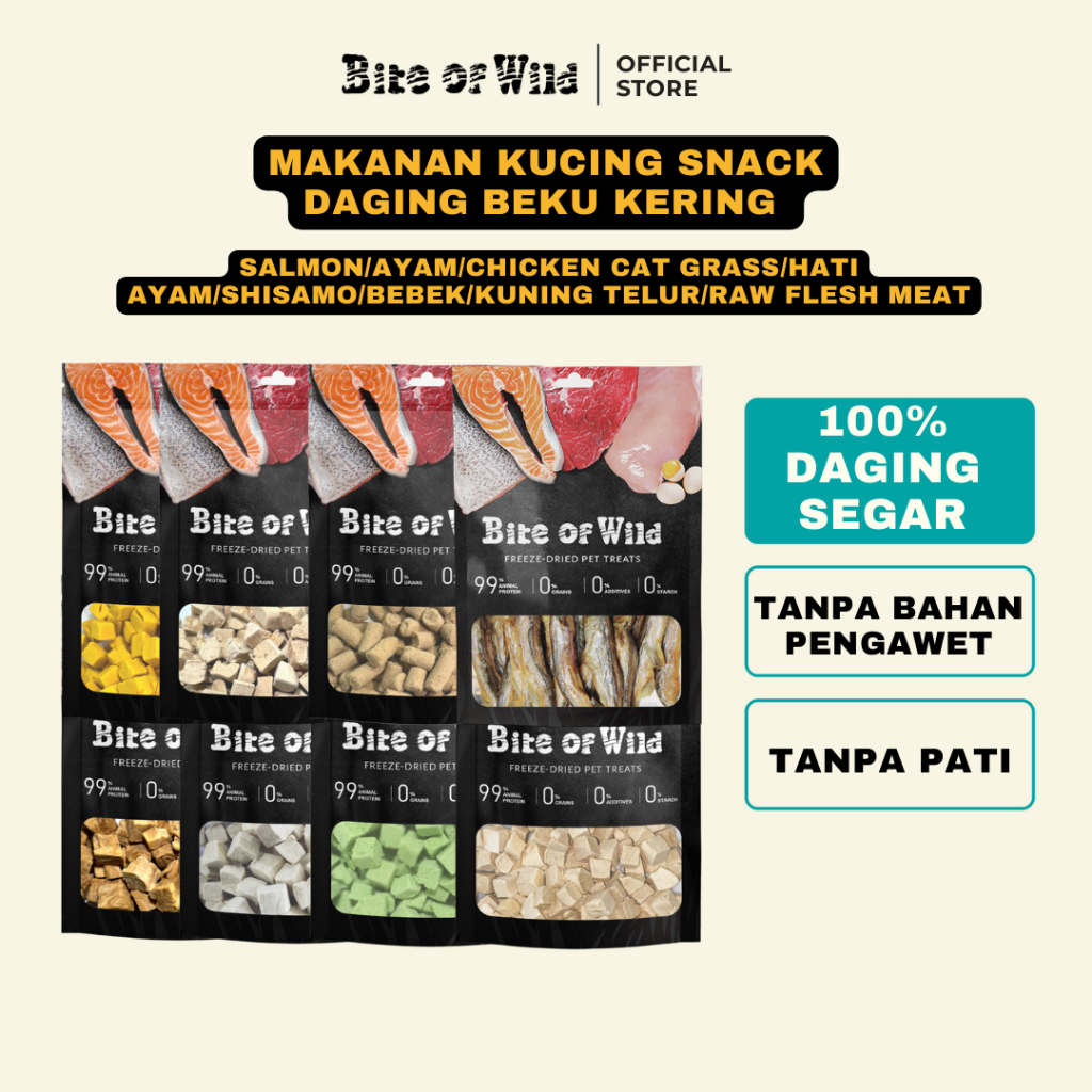 Jual Bite of Wild -Cat food Freeze Dried Camilan Daging Beku Kering ...