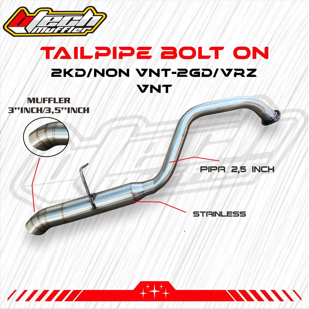 Jual MUFFLER KNALPOT BOLTON / TAILPIPE INNOVA REBORN 2GD / FORTUNER VNT ...