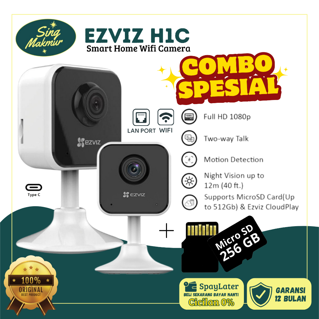 Jual Ezviz H1C 2MP Smart Wifi IP Camera CCTV Indoor 1080p | Shopee ...