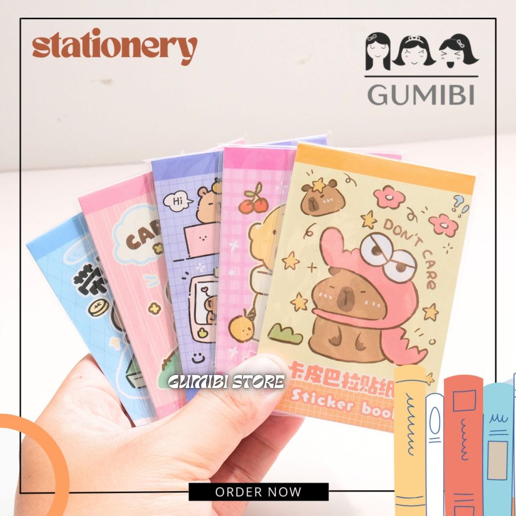 Jual BUKU STIKER CAPYBARA NOTEBOOK STIKER STICKER BOOK CAPYBARA MINI ...