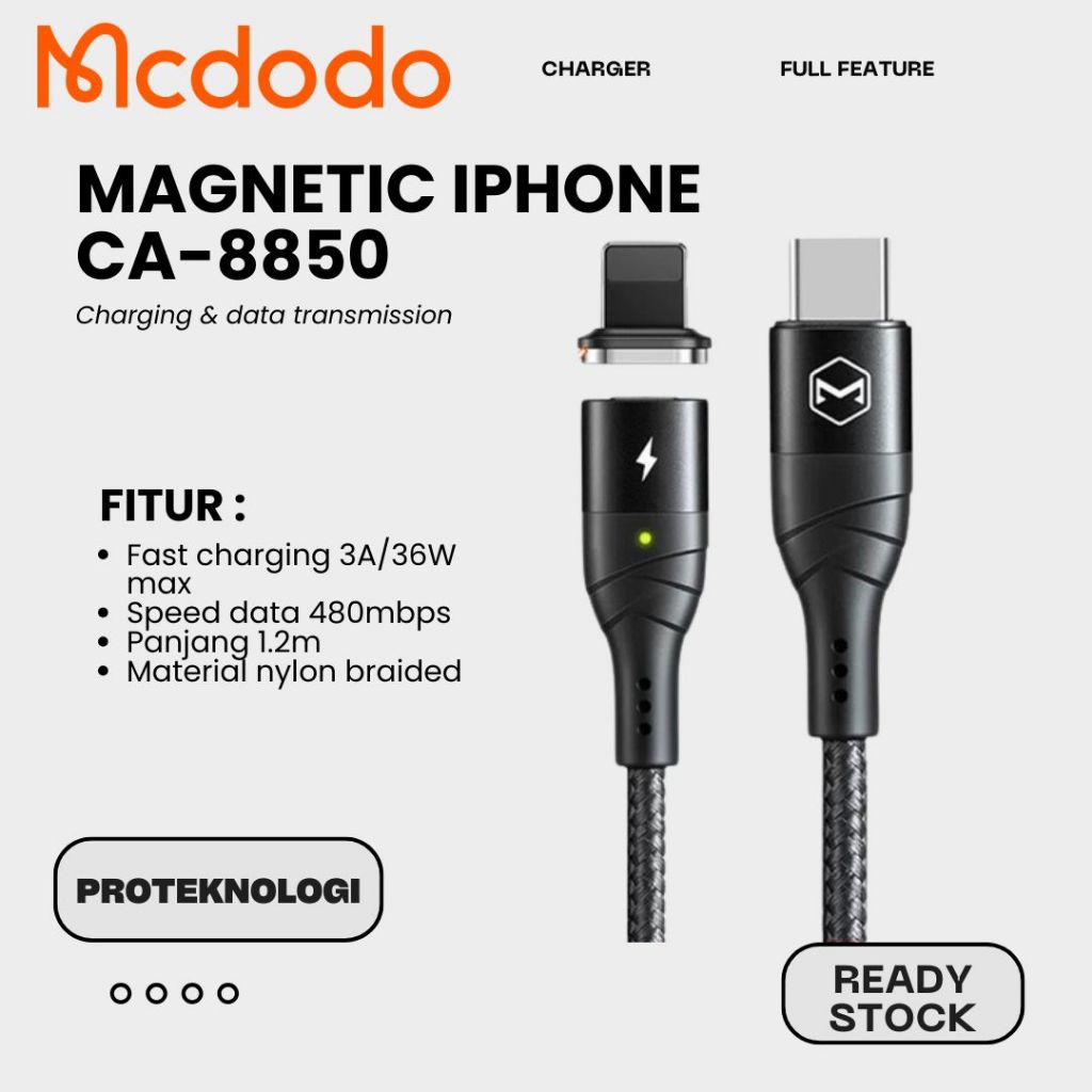 Jual MCDODO CA-8850 20W Magnetic Pro Type C to Lightning PD Data Cable ...