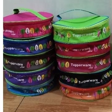 Jual Tas Bekal Bulat Untuk wadah Tupperware crystalwave Lunch set ...