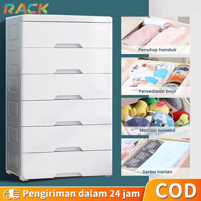 Jual Lemari Pakaian Plastik Loker Kabinet Drawer Storage Cabinet Putih ...
