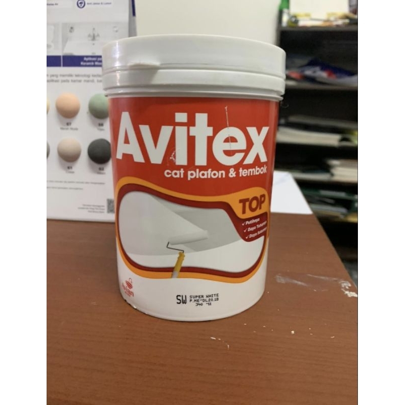 Jual CAT TEMBOK AVITEX TOP 1KG DINDING ATAP PLAFON GYPSUM ETERNIT PAPAN ...