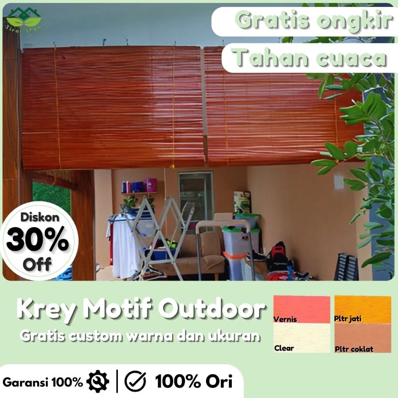 Jual Tirai Krey Gulung Untuk Outdoor Ukuran 80cm×300cm Dilengkapi Tali ...