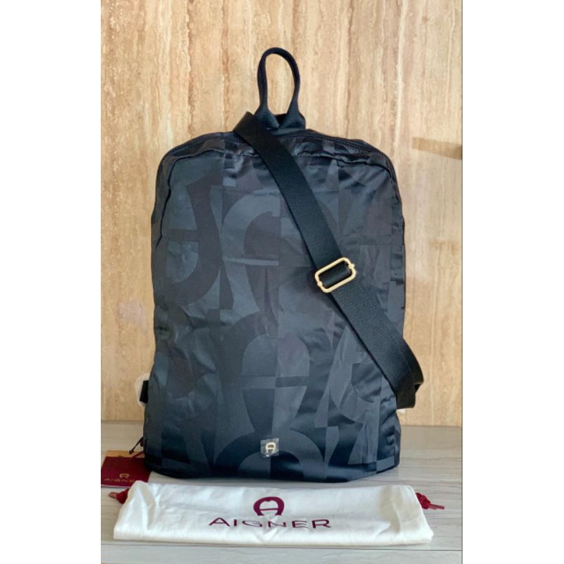 Jual Aigner Backpack Black Size | Shopee Indonesia