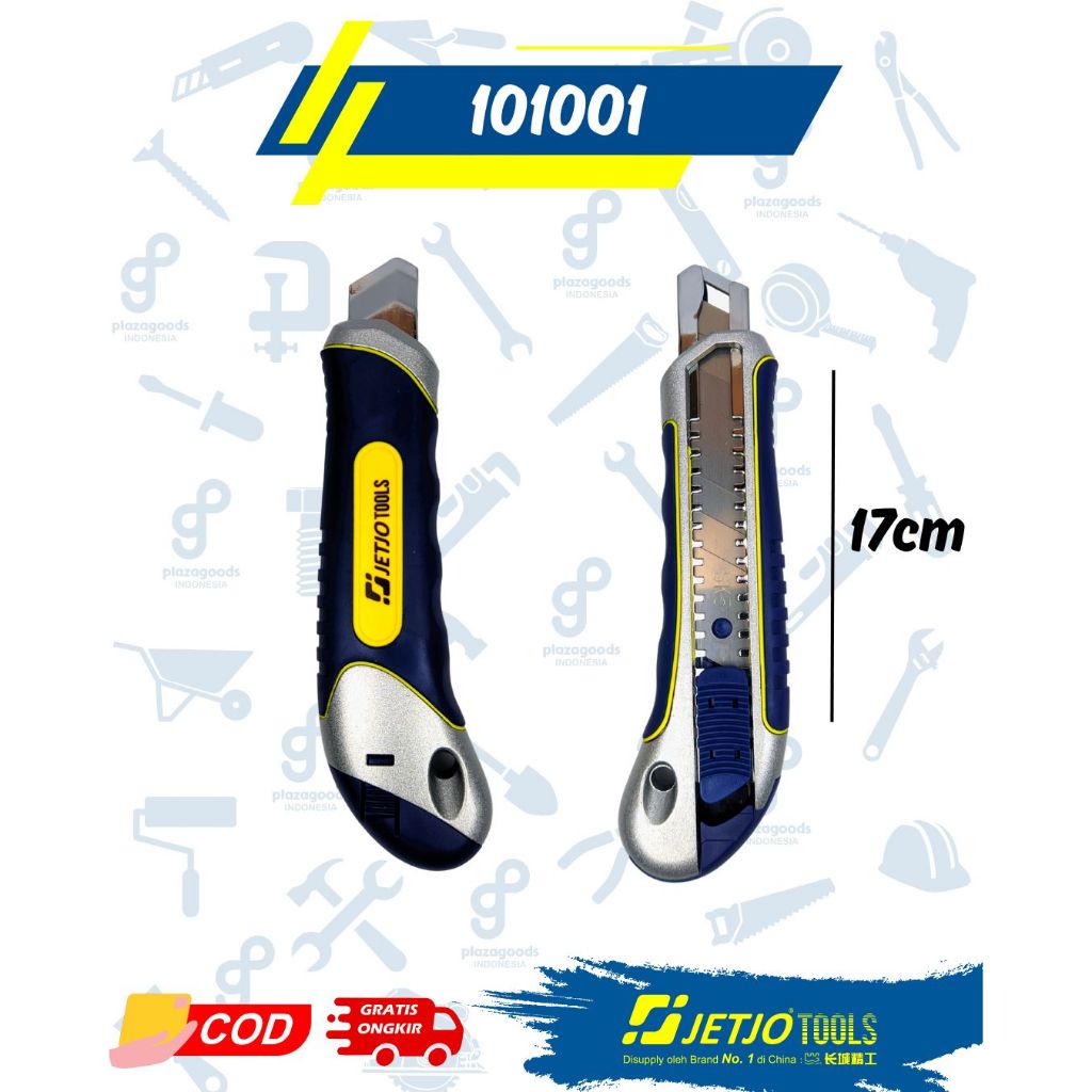 Jual Cutter Jetjo Tools (HEAVY DUTY) Pisau Cutter 3 Mata Pisau | Shopee ...