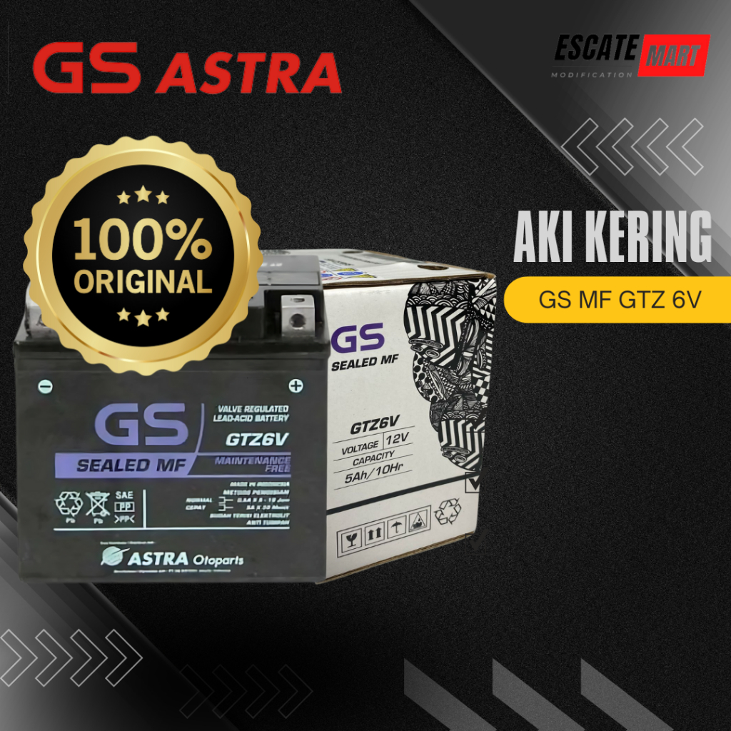 Jual Aki Motor GS MF GTZ6V Aki Kering - GS GTZ 6V Original Astra ...