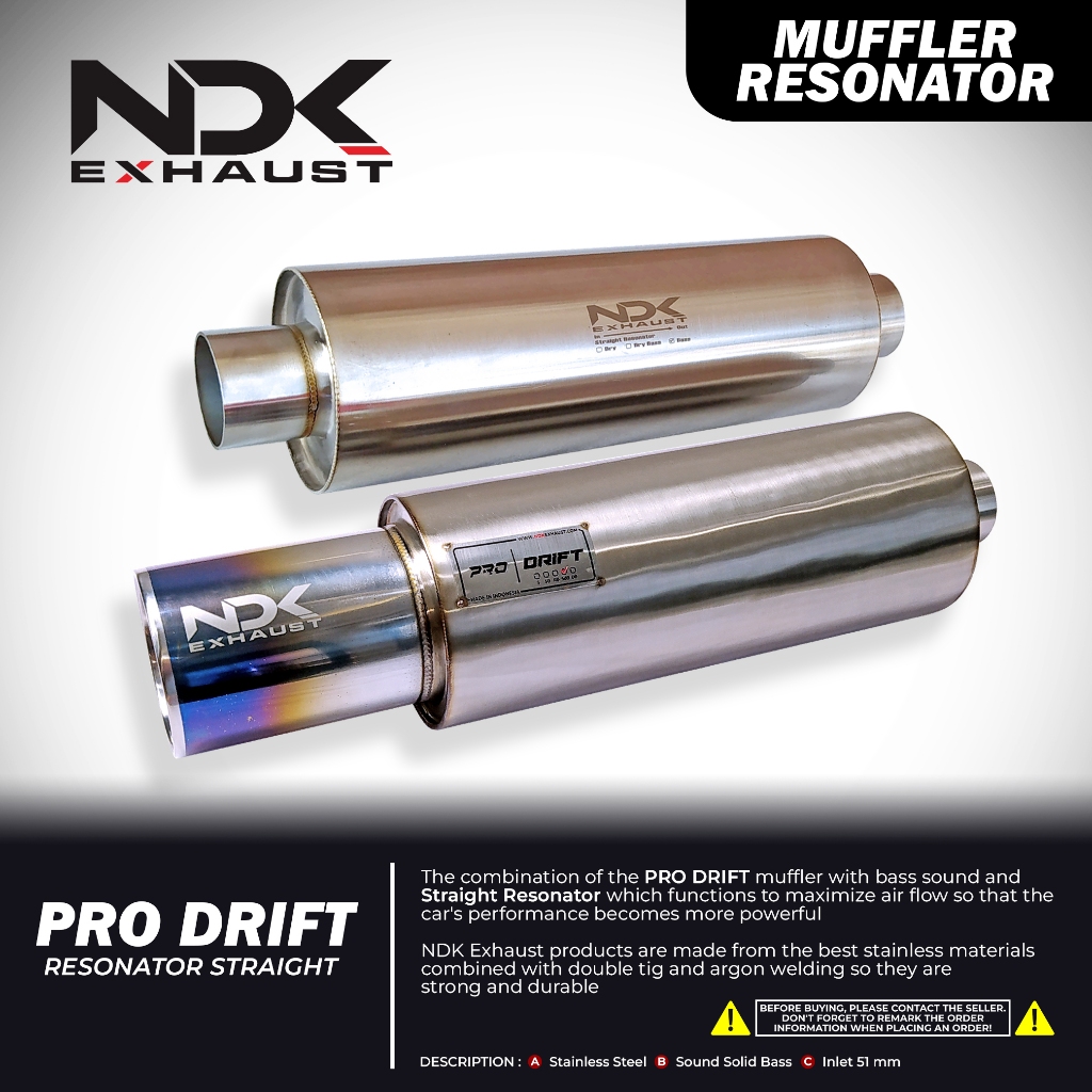 Jual NDK EXHAUST RESONATOR STRAIGHT DAN MUFFLER PRO DRIFT MOBIL BMW E36 ...