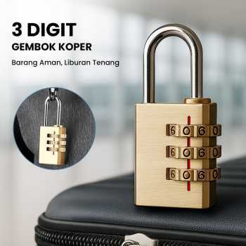 Jual Gembok Koper Padlock 3 Digit Combination Solid Brass - MMS15 ...