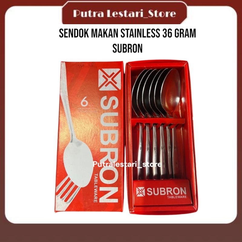 Jual SENDOK MAKAN STAINLESS SUBRON / SENDOK TEBAL 36GRAM SUBRON ISI 6 ...