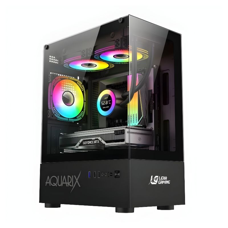 Jual Hose XLG AQUARIX MINI ARGB Black Micro ATX + 3 FAN FRGB | Shopee ...