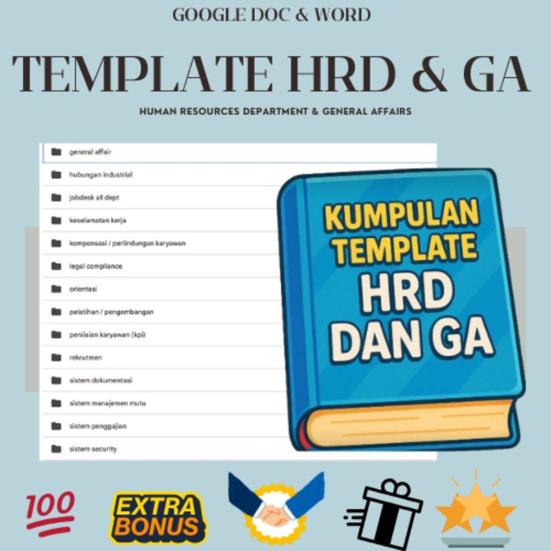 Jual FILE KUMPULAN TEMPLATE HRD GA Divisi Department Human Resource ...