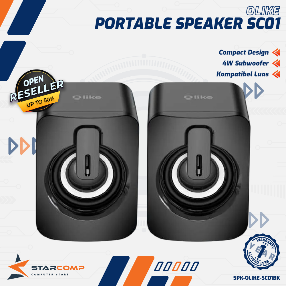 Jual OLIKE Speaker Portable Mini SC01 Subwoofer 4W Stereo Bass Max ...
