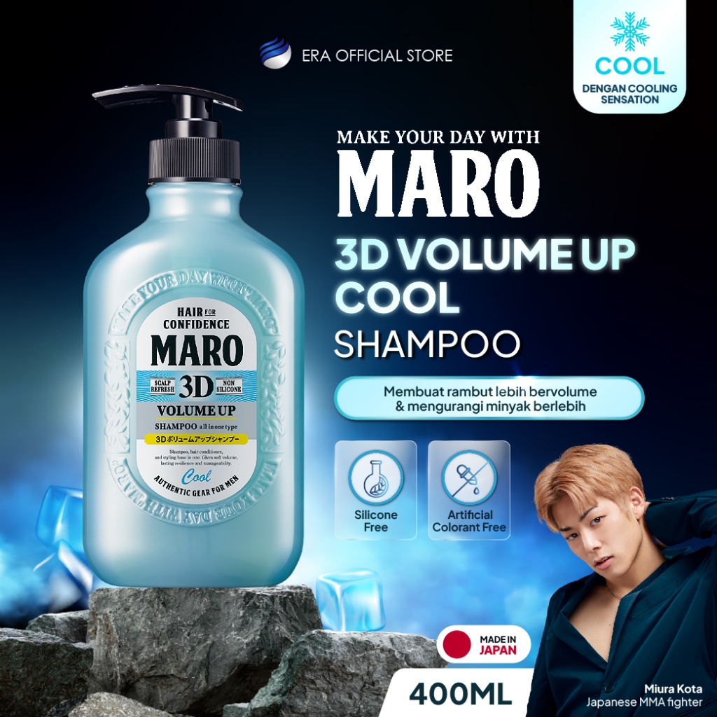 Jual MARO 3D Volume Up Shampoo COOL 400ml - Shampoo Pria Sensasi Cooling Untuk Rambut Berminyak ...