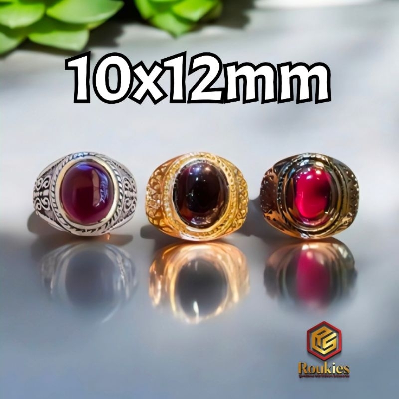 Jual CINCIN BATU YAMAN API Ukuran 10x12mm Ring Alpaka | Shopee Indonesia
